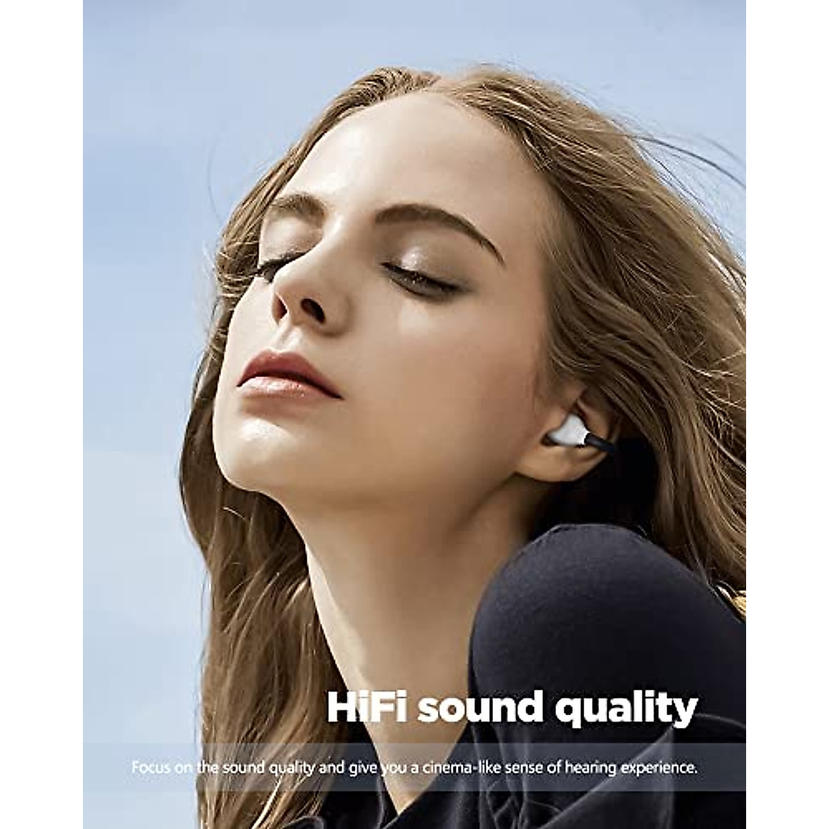 PRIVCUST Open Ear Headphones Bone Conduction Headphones Noise Cancelling Headphones Ear-Hook Headphones Bluetooth Workout Headphones Open Ear Earbuds for Sports