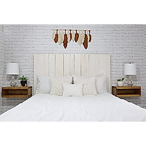 Barn Walls Whitewash Headboard King Size Weathered, Hanger Style, Handcrafted. Mounts on Wall. Easy Installation