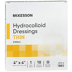 McKesson Hydrocolloid Dressing Thin 4"x4" - 10 ct, Pack of 2