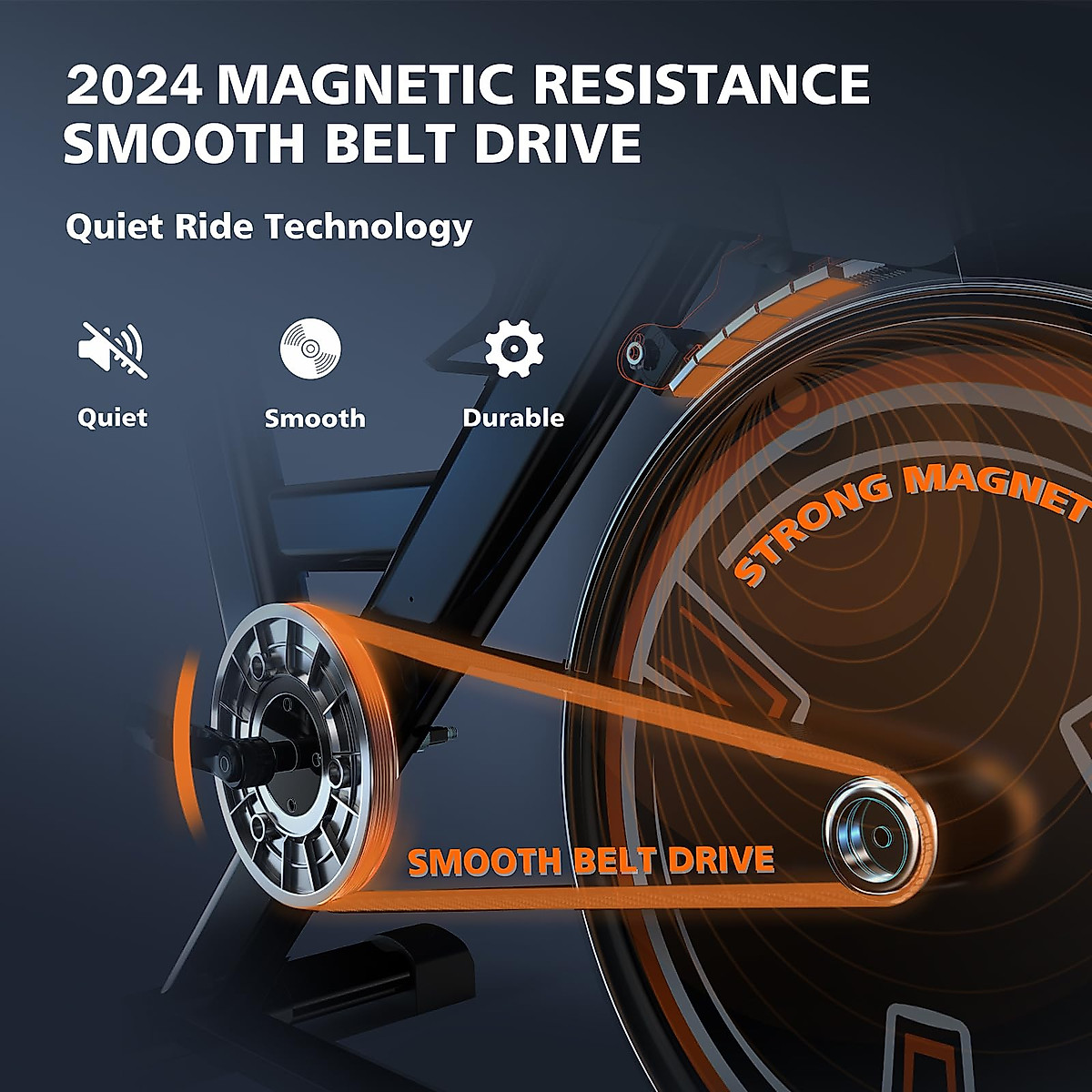 YOSUDA PRO Magnetic Exercise Bike 350 lbs Weight Capacity - Indoor Cycling Bike Stationary with Comfortable Seat Cushion, Silent Belt Drive