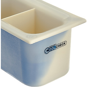 Carlisle FoodService Products Coldmaster Coolcheck Plastic Food Pans, Divided for Catering, Kitchens, Restaurants, 3.4 Quarts, White, Blue