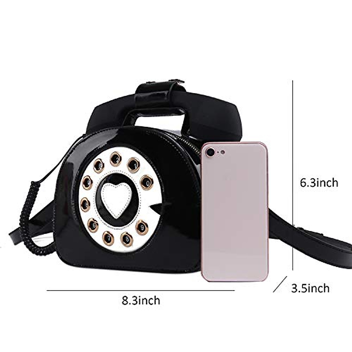 Ynport Women Phone Shaped Purse Rotary Pink Telephone Shoulder Handbag Retro Crossbody Bags for Girls