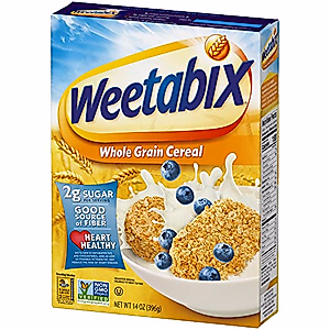 Weetabix Whole Grain Cereal Biscuits, Non-GMO Project Verified, Heart Healthy, Kosher, Vegan, 14 Oz Box