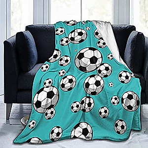 Soccer Soft Luxury Blanket Throw Lightweight Flannel Blankets for Adults Boys Girls Gift 50"X40"