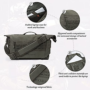 VEAGIA Messenger Bag For Men Laptop Bag Tactical Briefcase Canvas Crossbody Satchel Computer Shoulder Bags(17x12x5inch)