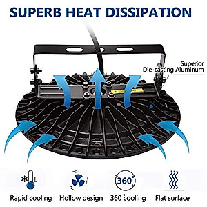 UFO Led Lights 50W, 10000LM High Bay Led Shop Lights - 6000K-6500K Daylight White Ultra Thin LED Warehouse Lights Lamp for Warehouse Shop Garage Barn Workshop Gym Lighting