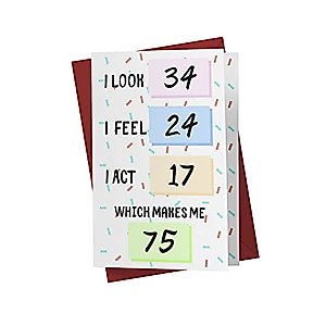 Funny 75th Birthday Cards for Women Or Men – for Friends, Family, Lover, Etc. – Funny Birthday Cards 75 Years Old – Perfect Funny Birthday Cards 75th Anniversary – with Envelope