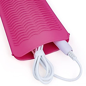 1Pack Silicone Heat Resistant Mat Pouch for Hair Straightener, Curling Iron, Flat Iron and Hot Hair Tools Pink