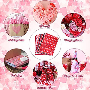 120 Sheets Tissue Paper Gift Wrapping Paper 12 Design Red Heart Pattern Decorative Paper Art Tissue for Mother's Day Wedding Birthday Baby Shower Gift Bag Decoration