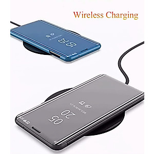 Ysnzaq Mirror Case for Xiaomi Redmi Note 12 Pro+ 6.67 inch, Smart Window Phone Cover with Stand for Xiaomi Redmi Note 12 Pro Plus JM Black