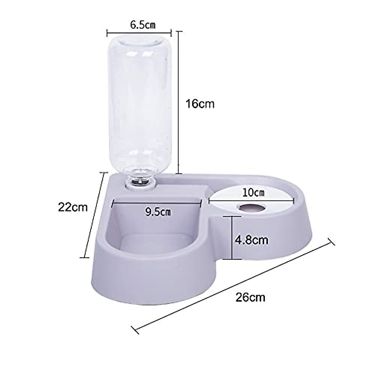 Double Dog Cat Bowls - Pets Water and Food Bowl Set with Automatic Water Bottle, Raised Pet Feeder Bowl for Cats and Small Dogs