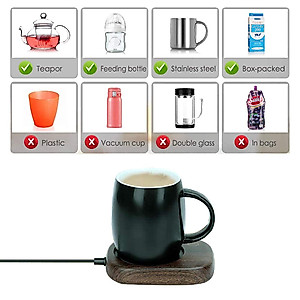 Coffee Cup Warmer for Desk with Touch Screen Switch, Coffee Mug Warmer for Office Home Use, Cup Warmer Plate for Coffee, Milk, Tea, Water(wood grain)