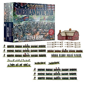 Wargames Delivered - Black Powder Epic Battles- American Civil War Guts & Glory Starter Set 12.5mm Miniatures, 6 Regiments, 6 Dice, Digital Bundle, Flag - WW2 Action Figure Model Kit by Warlord Games