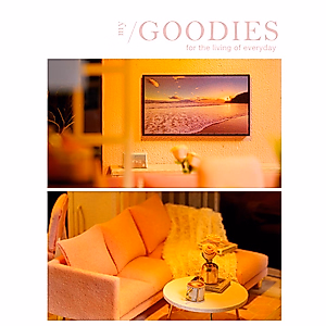 Flever Wooden DIY Dollhouse Kit, 1:32 Scale Miniature with Furniture, Dust Proof Cover, Creative Craft Gift with The Nordic Apartmen for Lovers and Friends (Warm The Heart of Life)