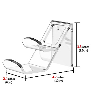 Geekria Acrylic Dual Gamepad Controller & Headphone Stand Holder, Wall Mount Gaming Headphone Hanger Hook for PS4 PS5 Xbox ONE Game Controller Pulse 3D Headset