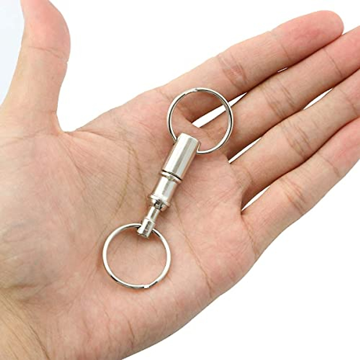 TAODAN 5-Pack Heavy Duty Dual Key Ring Quick Release Detachable Pull-Apart Key 2 Split Rings Keychains Lock Holder Key Accessory