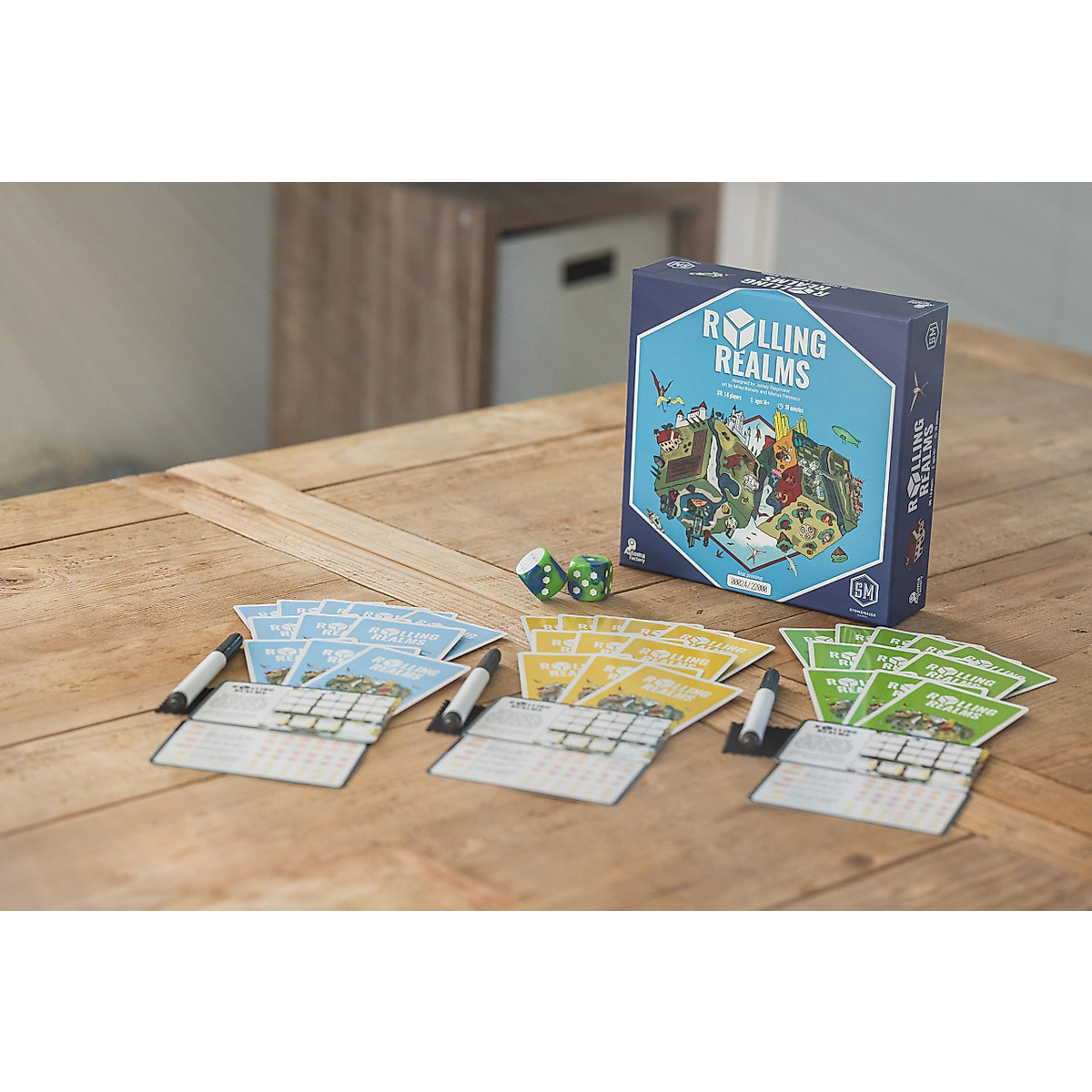 Stonemaier Games: Rolling Realms | A Light Strategic Roll-and-Write Game for Families and Adults | 1-6 Players, 30 Mins, Ages 14+