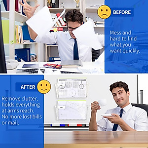 Magnetic File Holder for File Cabinets,1-Tier No Drilling Durable Magnetic Paper Holder, White Mesh Magnetic File Organizer for Refrigerator, Magazine Organizer, Writing Label Included (2 packs)