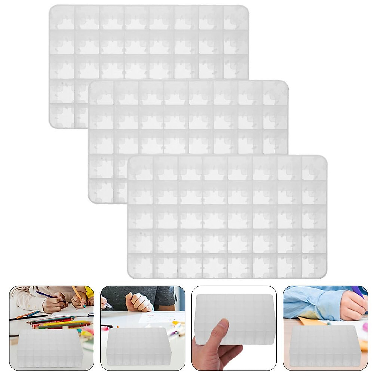 Portable Desk Marker Holder Stand 3pcs Art Marker Storage Tray 40 Hole Pen Holder Rack Paint Colored Pencils Markers Organizer for Office Home White Makeup Brush Organizer