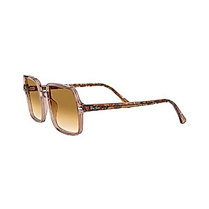 Ray-Ban Women's RB1973 Square II Sunglasses, Transparent Light Brown/Clear Gradient Brown, 53 mm