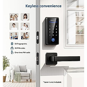Philips Keyless Entry Door Lock with Keypad - Smart Deadbolt Lock for Front Door, Auto Lock, One-time PIN Code, Fingerprint Door Lock - Matte Black