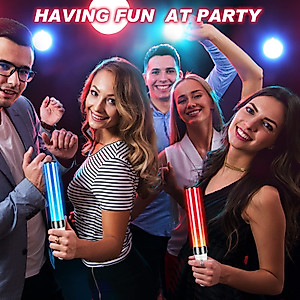 Lewtemi 3 Pcs Reusable Light Sticks 15 Color 2 Lighting Modes Lightsticks Multicolor LED Glow Sticks Flashing Bright Light Sticks for Concert Glow in the Dark Party Favor Supplies