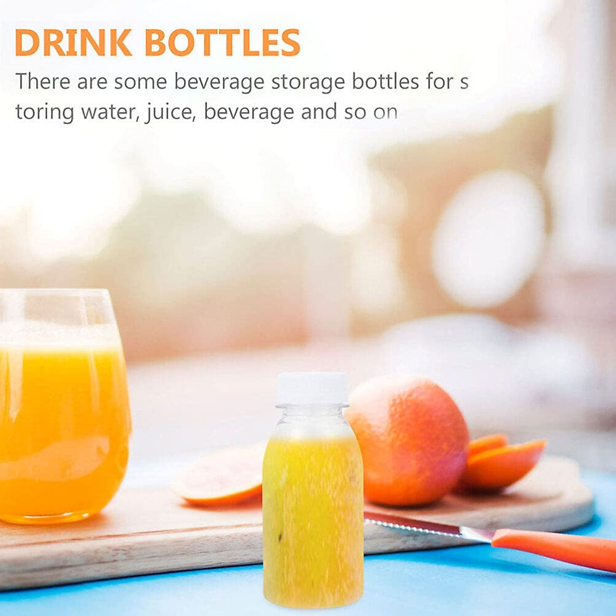 MAGICLULU 6pcs Transparent PET Milk Bottle Sealing Water Bottles Juice Bottles with Lids Small Portable Bottles for Fruit Juice Milk Storage 100ML