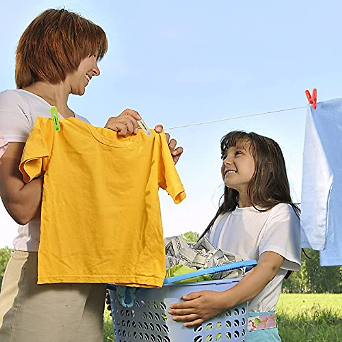 56 PCS Clothespins Plastic Colorful Small Clips, 8 Bright Colors Clothes Drying Line Pegs Mini Clothes Pins Clothesline Crafts Photos Paper Picture Towel Clips Clothes Pin （8 Colors）