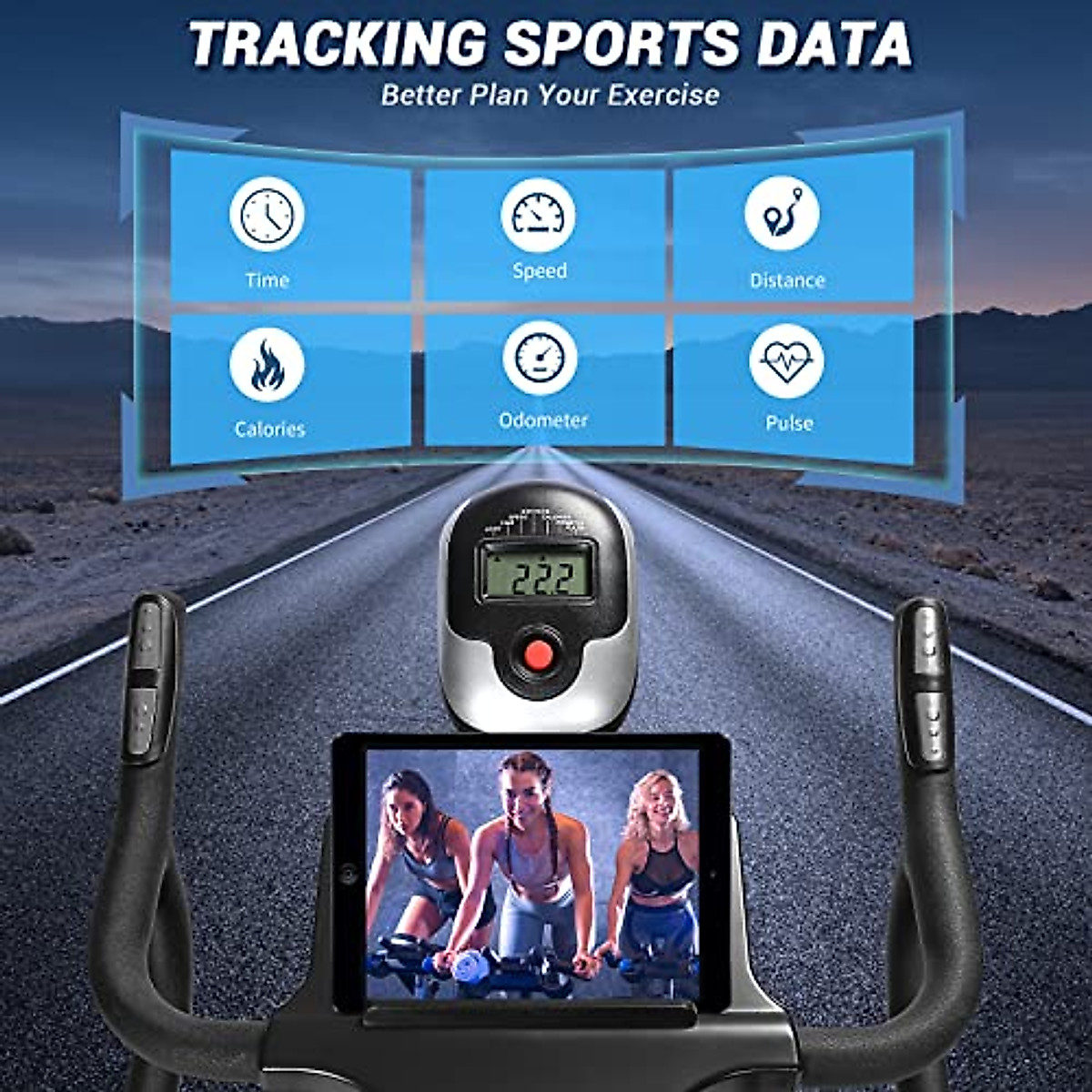 Exercise Bike, DMASUN Magnetic Resistance Pro Indoor Cycling Bike 350lbs Weight Capacity Stationary Bike, Comfortable Seat Cushion, Multi - grips Handlebar, Heavy Flywheel Upgraded Version