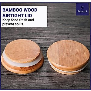 Femora Kitchen Storage Jars Borosilicate Glass Jars for Kitchen With Wooden Lid Air Tight Jar, 900 ML, Pack of 1