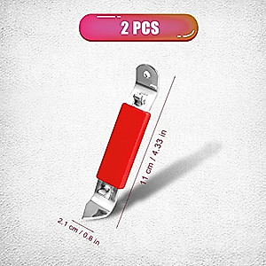2pcs Magnetic Bottle Openers, Can Tapper Magnetic Can Opener Manual Bottle Punch Opener for Beer Bottles Cans Beverages (Red, Black)