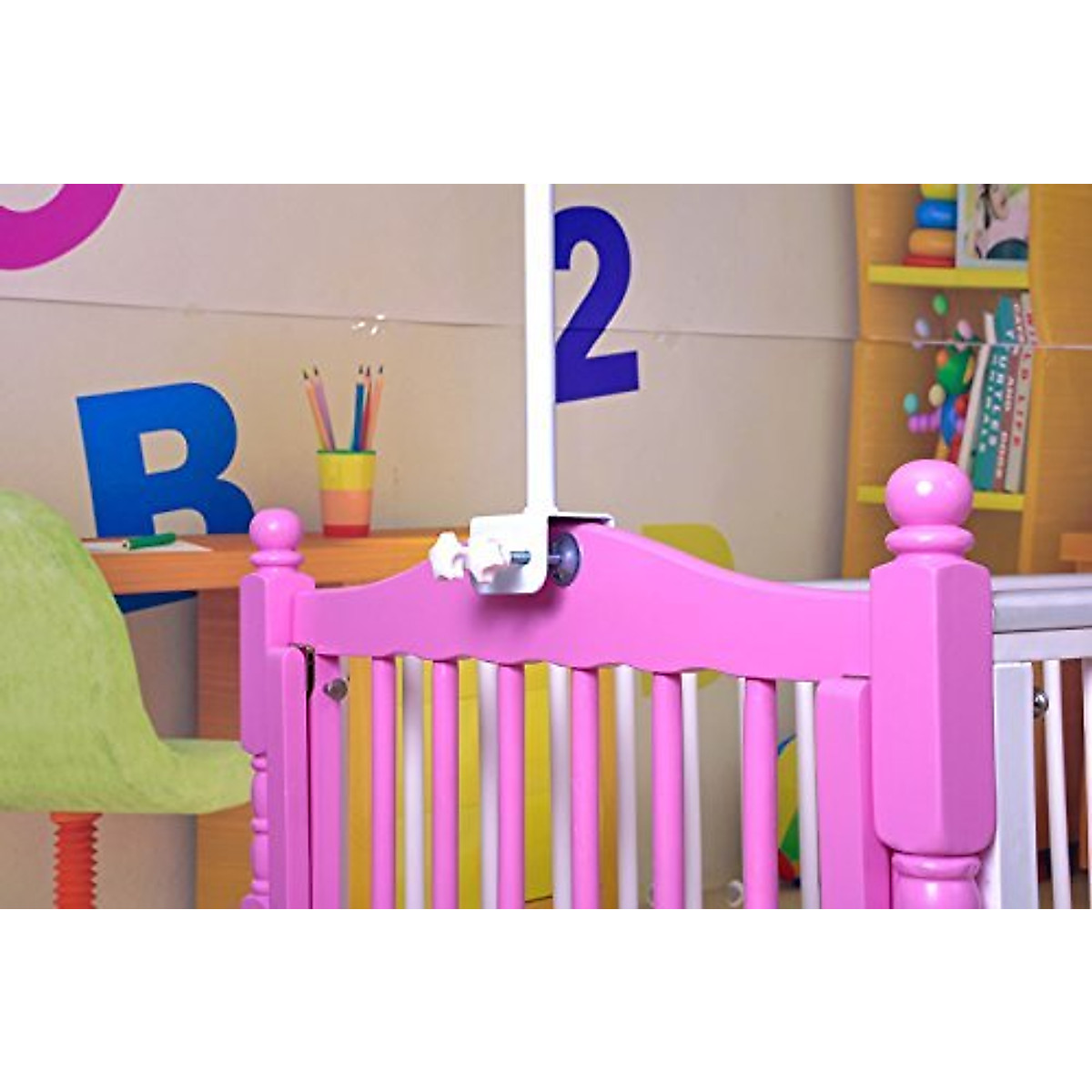 RuiHome Dome Style Hanging Baby Mosquito Net Princess Girls Bed Canopy with Pink Bowknot Decor, Netting with Bracket