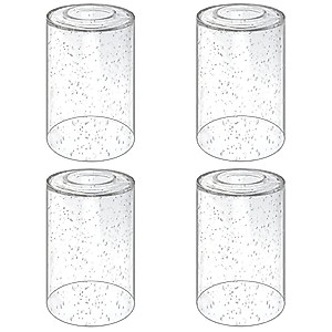 4 Pack Clear Seeded Glass Shade, YOUROKE Cylinder Clear Bubble Glass Shade 5.9in Height, 3.9in Diameter, 1.7in Fitter, High Transmittance Glass Lampshade Replacement for Pendant Light, Chandelier