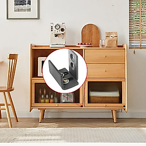 Cionyce 2 PCS Adjustable Barn Door Floor Guide, Wall Mount Sliding Barn Door Hardware for Closet TV Stand Wardrobe