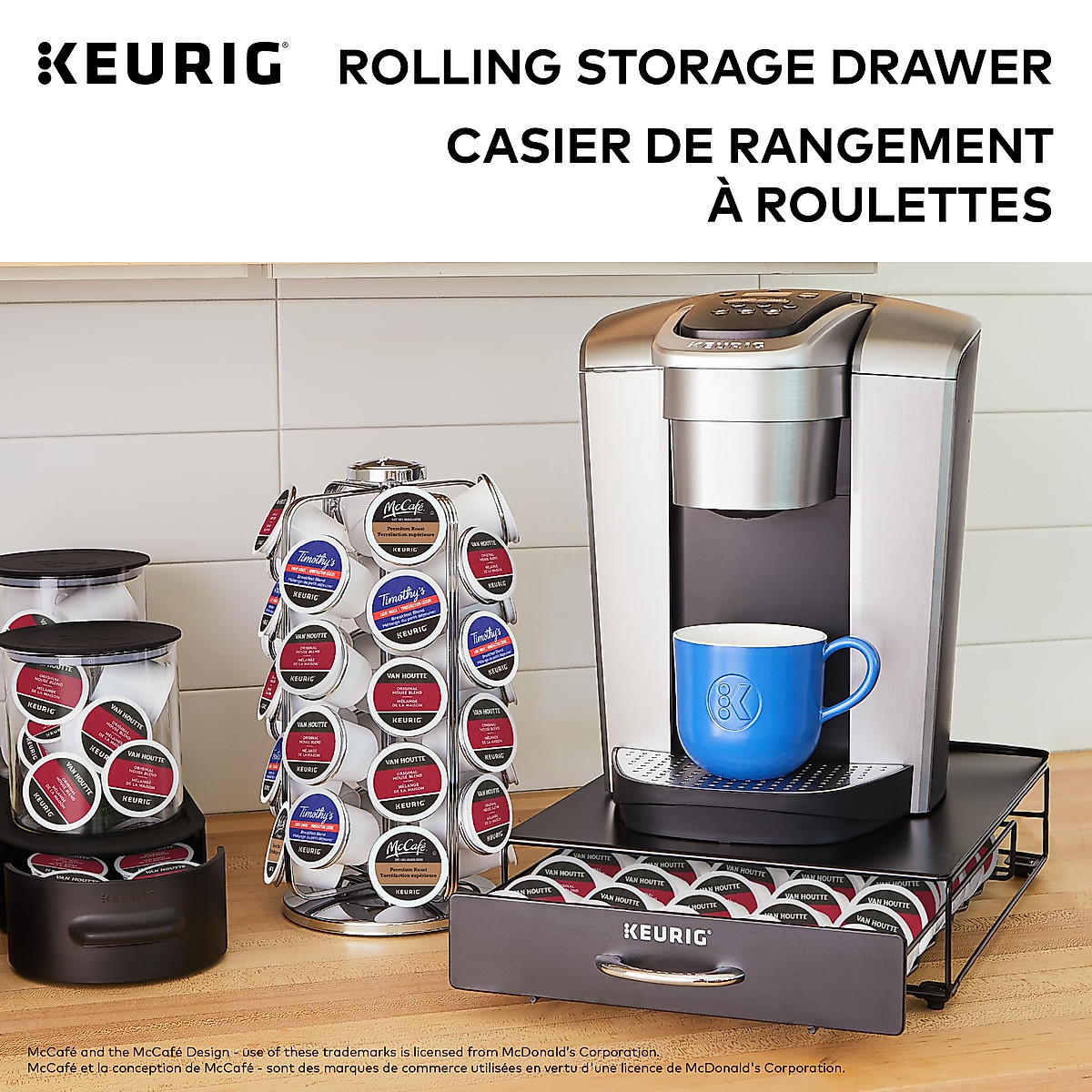 Keurig Under Brewer Storage Drawer, Coffee Pod Storage, Holds Upto 35 Keurig K-Cup Pods, Black