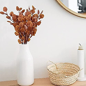 Artflower Artificial Eucalyptus Leaves, Tall Silver Dollar Eucalyptus Leaf Greenery Stems Silk Plastic Plants Fake Eucalyptus Garland Branches for Home Wedding Party Thanksgiving Décor