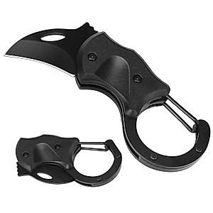 T TOVIA Small Pocket Knife for Men Women, Carabiner Mini Keychain Knife, EDC Box Cutter, Folding Knives for Indoors Outdoors, Gift Stocking Stuffers for Him and Her