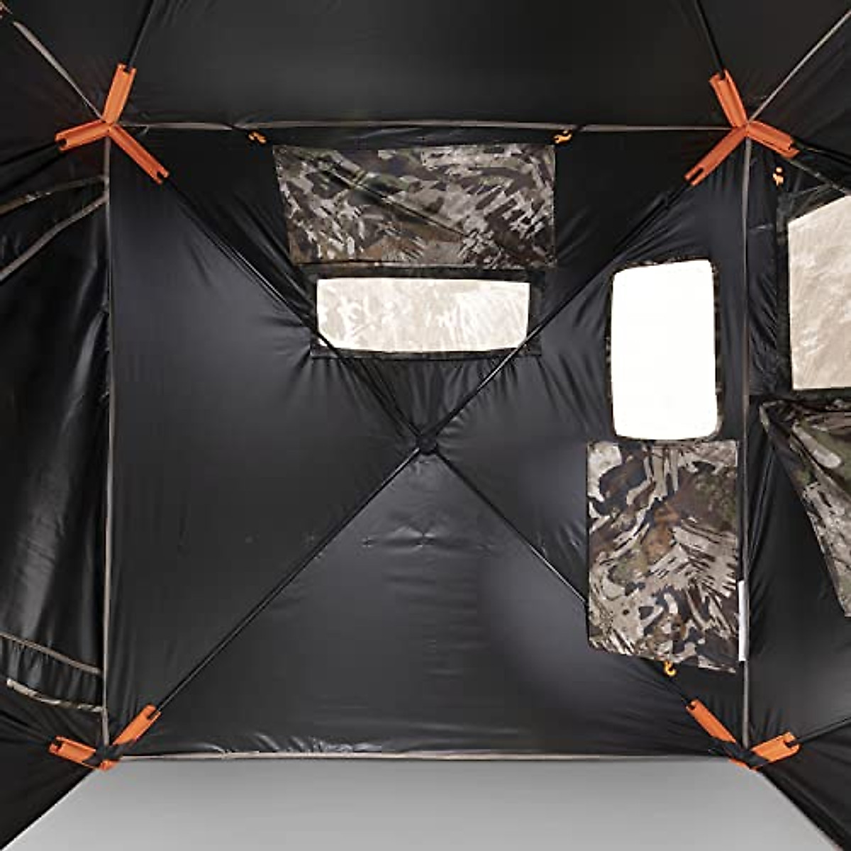 VEIL CAMO VC180 3-Person Hub Blind with Panoramic Windows – Ground Blind for Deer & Turkey Hunting, 180-Degree Panoramic Window, Water Resistant, Durable & Heavy-Duty Design, Silent Closure Door
