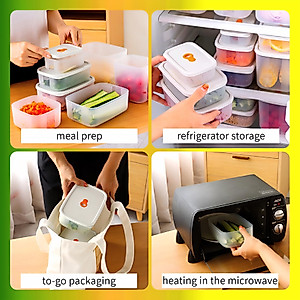 LUQPX 6 Pack Small Plastic Food Storage Containers with Lids & Labels, BPA-Free Food Grade Reusable Lunch Box for School/Work/to go, Freezer Storage Box for Leftovers/Dessert/Sauces/Jam/Oatmeal/Fruits
