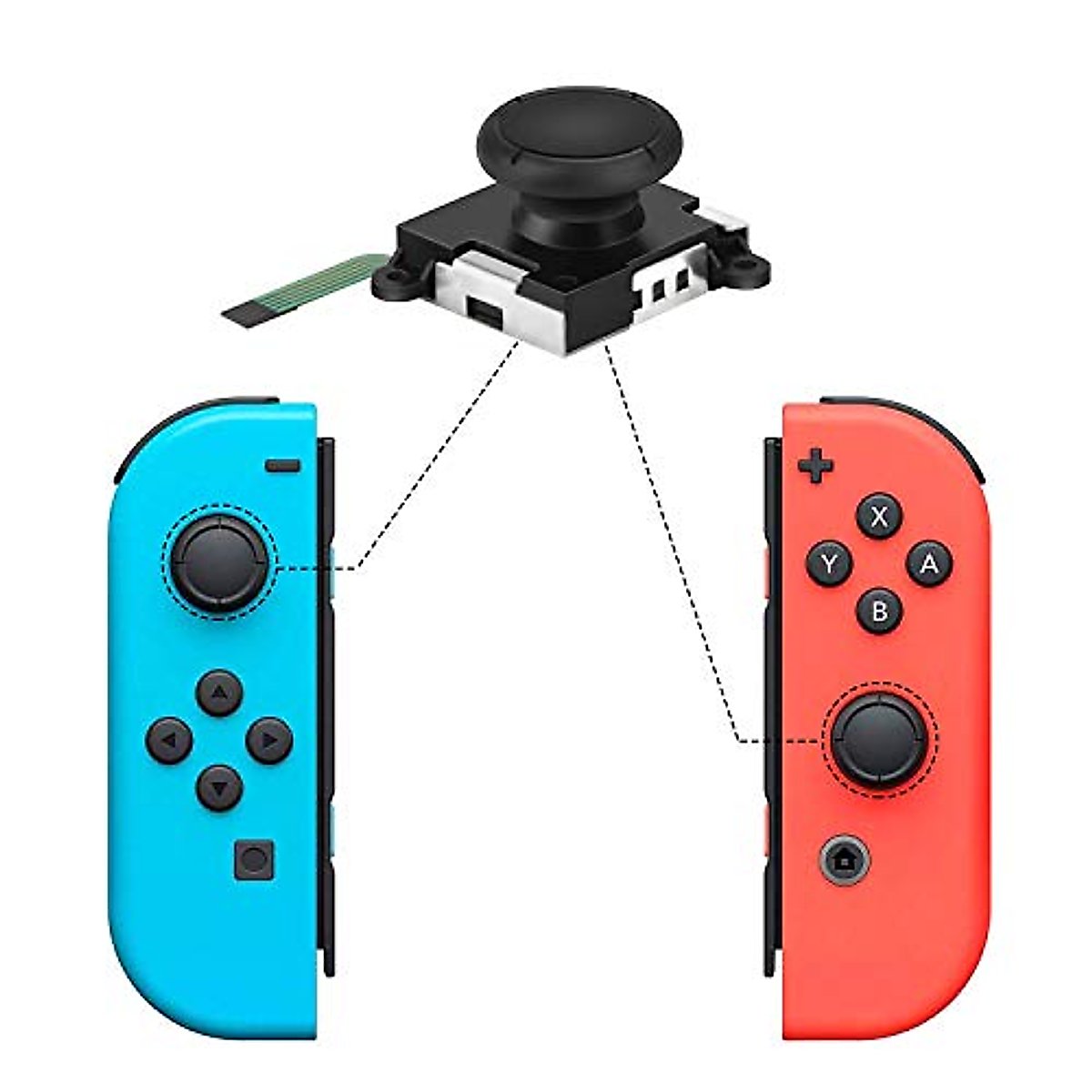 Assenic Joystick Replacement for Nintendo Switch Joycon, Joy con Drift Repair Kit. NS Joy-Con & Switch Lite Controller Analog Thumb Stick Parts, with Full Repair Tool（2 Pack）.