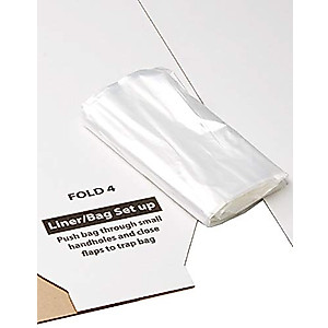 One Earth Disposable and Reusable Corrugated Cardboard Trash Cans- Bundle of 10 Self Locking Trash Boxes (White) + 20 Trash Bags: 40 Gallons