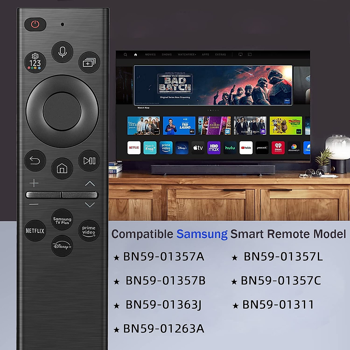 Voice Remote Control Replacement for Samsung Smart TV Remote Controller with Voice Function, Replacement for Samsung Crystal UHD QLED 4K 8K Smart TVs(2020/2021/ 2022) (BN59-01385A)