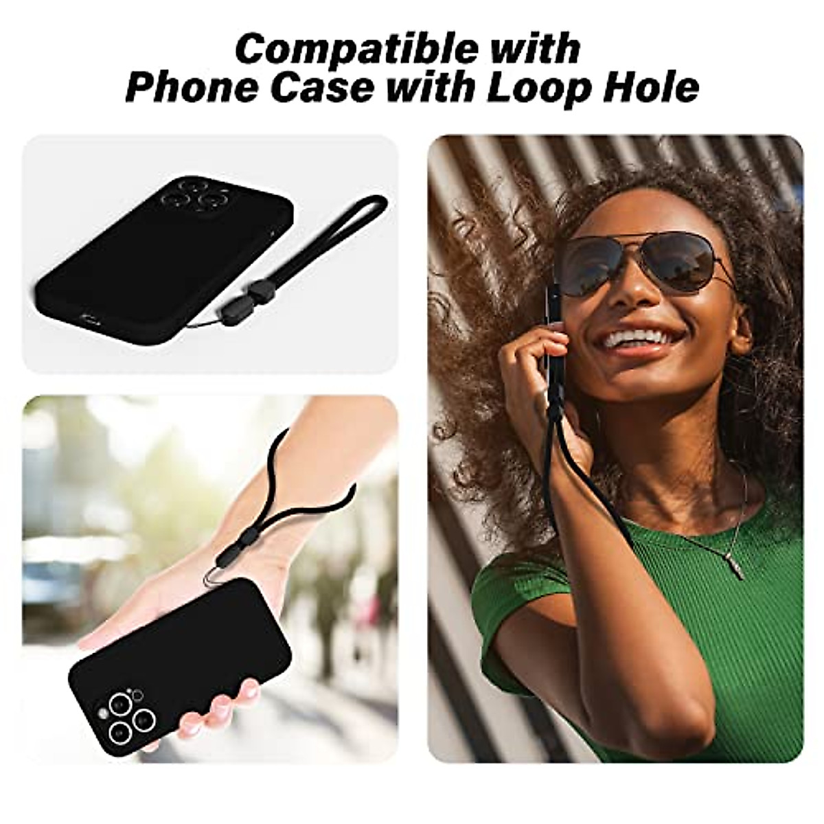 Oakxco Lanyard Compatible with Airpods Pro 2 Loop Adjustable Hand Wrist Nylon Strap, Lanyard for Cell Phone/Camera/Switch/iPods Pro 2nd/Airpods 1/2nd/3rd/Pro Case, Black