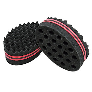 BEWAVE Big Holes Barber Hair Brush Sponge Dreads Locking Twist Afro Curl Coil Wave Hair Care Tool, 2 Pcs with 1 Pc Hair Pick