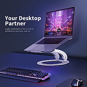 JZBRAIN Adjustable Laptop Stand, Portable Computer Stand for 15.6inch Laptops, Ergonomic Laptop Stand for Desk, Foldable Laptop Holder Compatible with 10-15.6inch Laptops - Silver