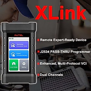 Autel MaxiFlash XLink 2024 Expert-Driven Remote Diagnostic Tool, J2534 Pass-Thru Programmer, Enhanced VCI, Supports DoIP/CAN/CAN FD/D-PDU/J2534/RP1210, Work with PC/Autel MS909 MS919 Ultra/Smart Phone