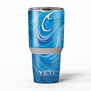 Design Skinz Liquid Blue Color Fusion - Skin Decal Vinyl Wrap Kit Compatible with The Yeti Rambler Cooler Tumbler Cups