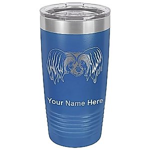 LaserGram 20oz Vacuum Insulated Tumbler Mug, Chinese Crested Dog, Personalized Engraving Included (Dark Blue)