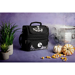 ONIVA - a Picnic Time brand - Disney Nightmare Before Christmas Jack Pranzo Lunch Bag - Insulated Lunch Box with Picnic Set - Lunch Cooler Bag, (Black)