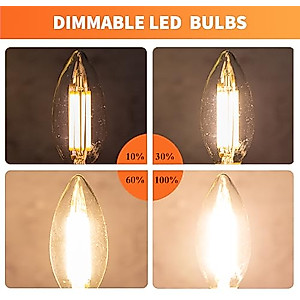 ALAMPEVER Chandelier Light Bulbs,E12 Candelabra Bulb 60 Watt,E12 LED Bulb 2700K Soft White,Candle Light Bulbs 12 Pack